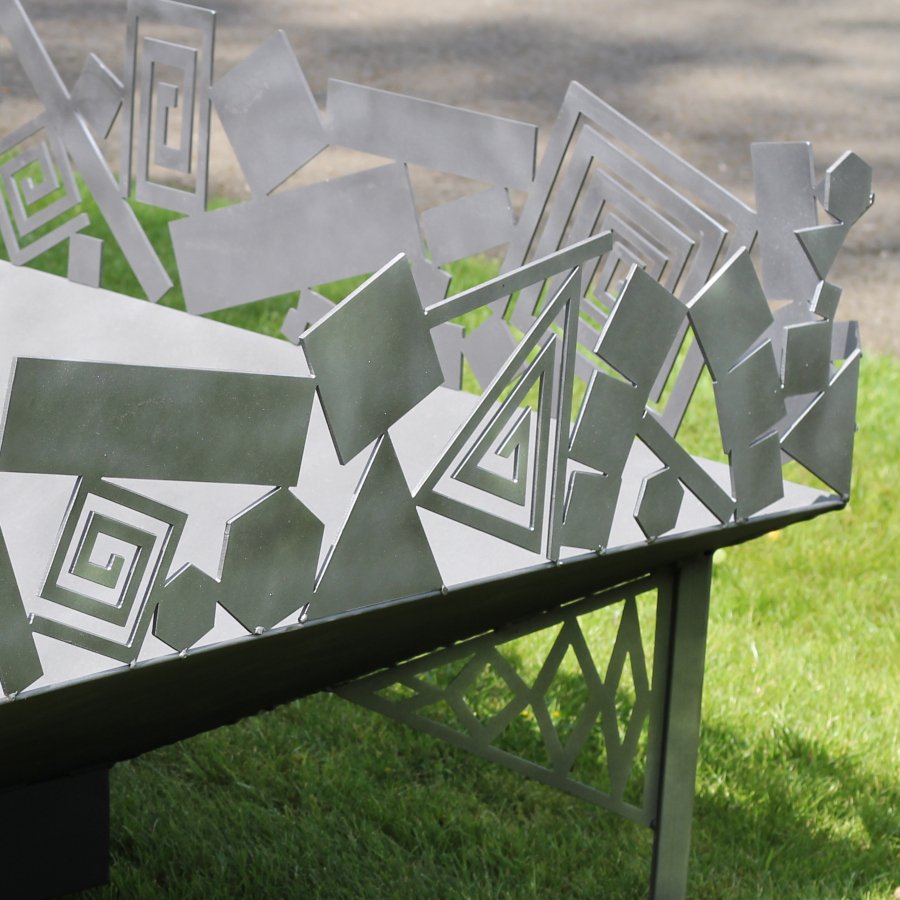 Geometric design square fire pit - Burnt Metalcraft Designs